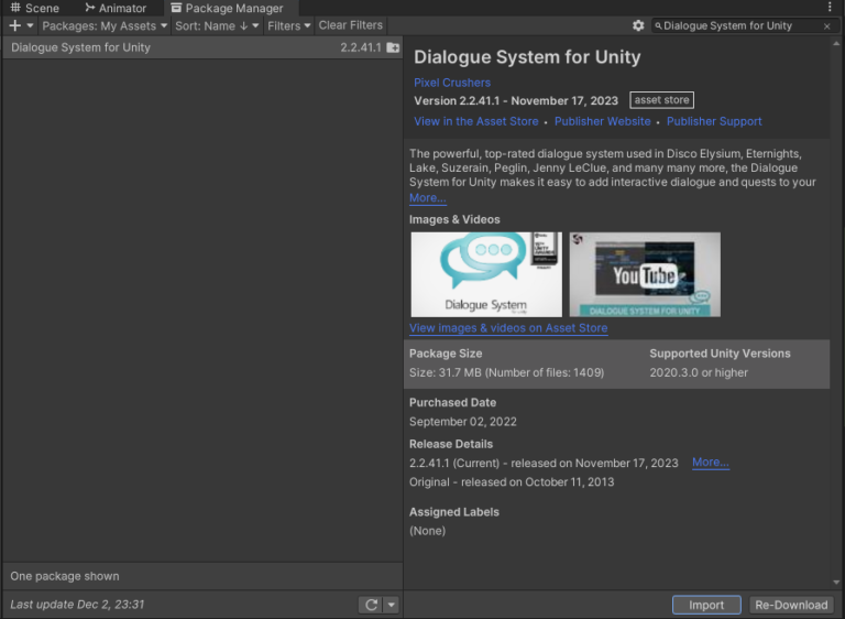 【Dialogue System for Unity】の使い方～その1（導入からクイックスタートまで）～ | TopDown Engineを極める